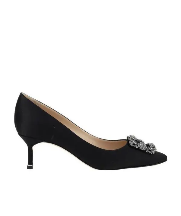 Manolo Blahnik Hangisi Embellished Satin Pumps