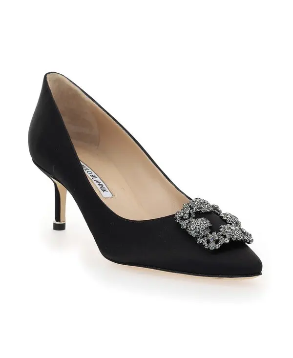 Manolo Blahnik Hangisi Embellished Satin Pumps