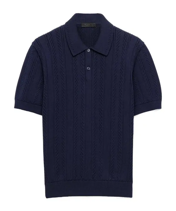 Prada Open-knit Polo Shirt