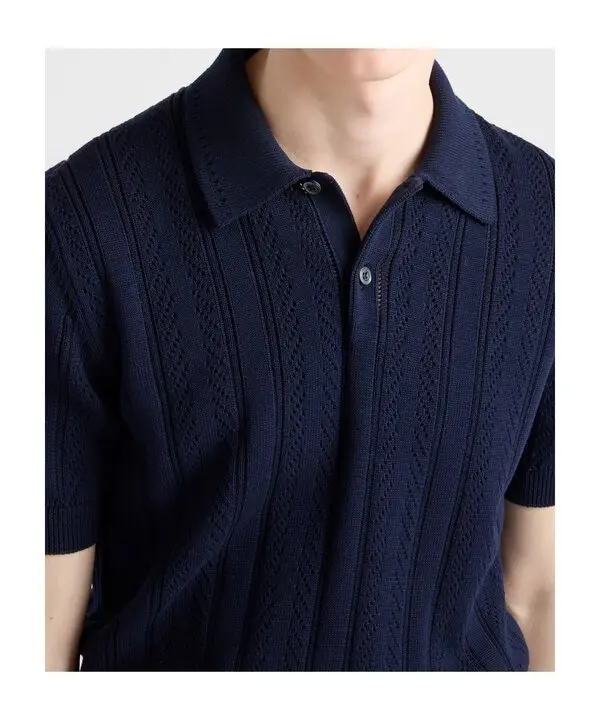 Prada Open-knit Polo Shirt