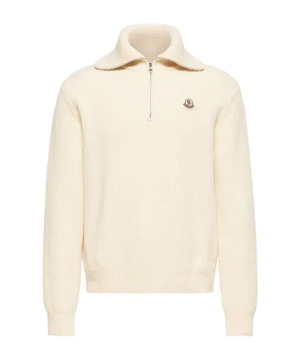 Moncler Logo Rib Wool Turtleneck