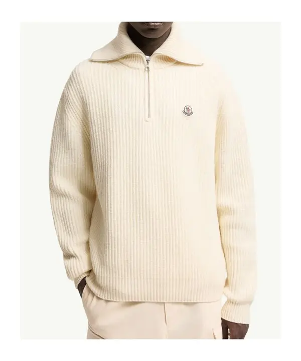 Moncler Logo Rib Wool Turtleneck
