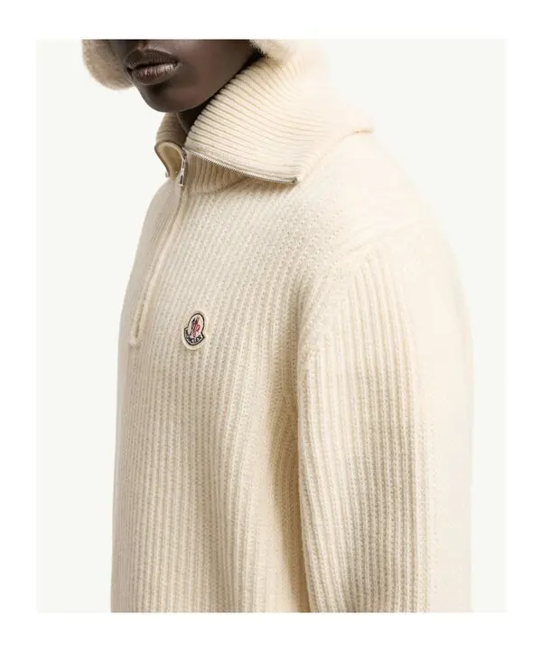 Moncler Logo Rib Wool Turtleneck