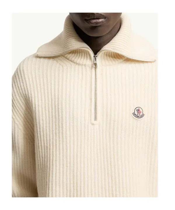 Moncler Logo Rib Wool Turtleneck