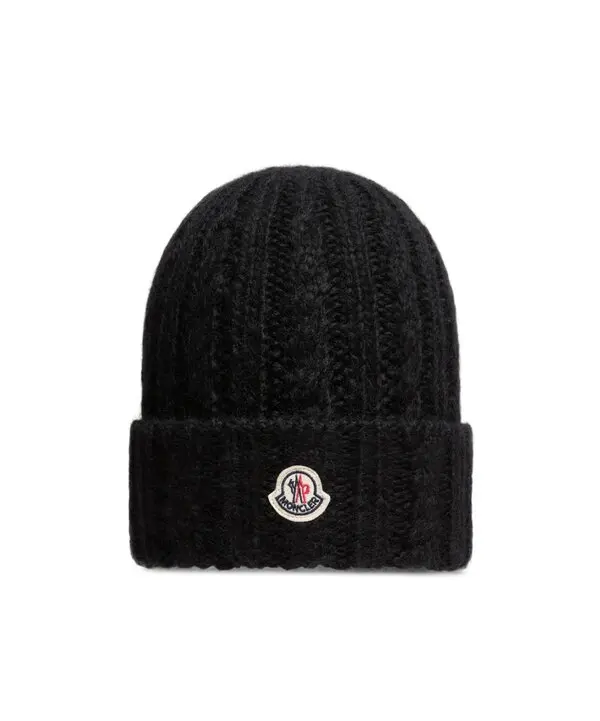 Moncler Cable Knit Wool Blend Beanie