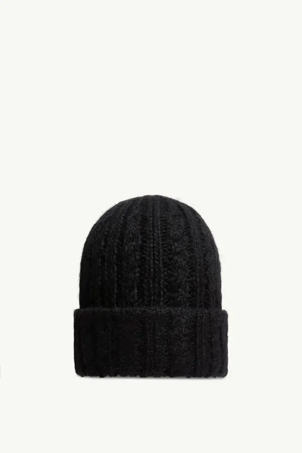 Moncler Cable Knit Wool Blend Beanie