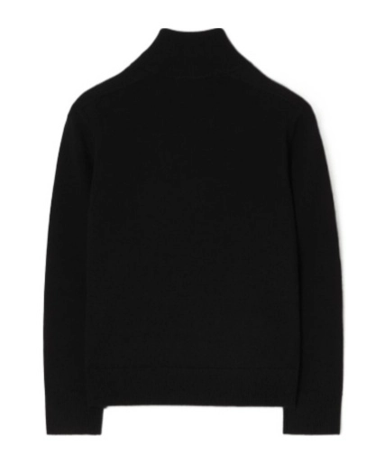 Burberry Check Trim Wool Half-zip Sweater