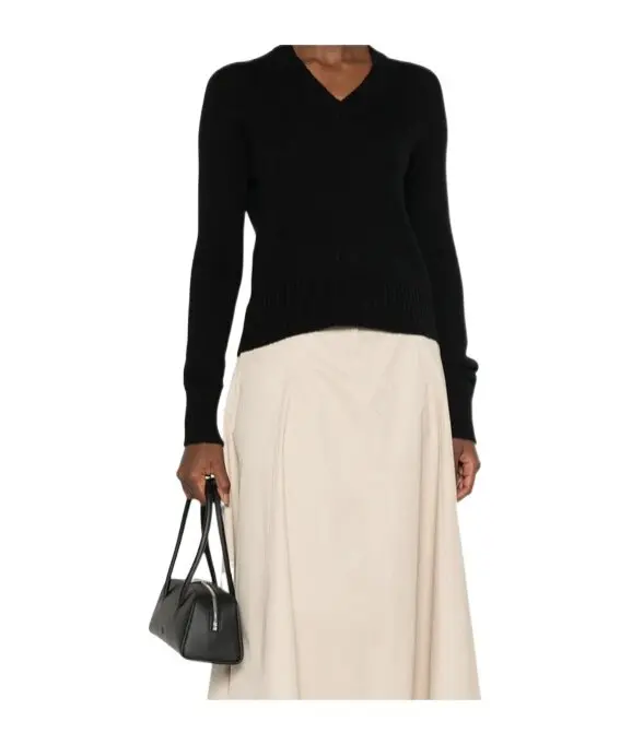ARAGONA V-neck Ribbed-trim Sweater