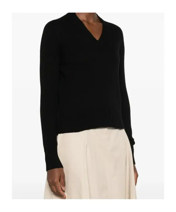 ARAGONA V-neck Ribbed-trim Sweater