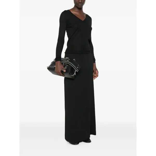 JOSEPH Cetus V-neck Top - Black