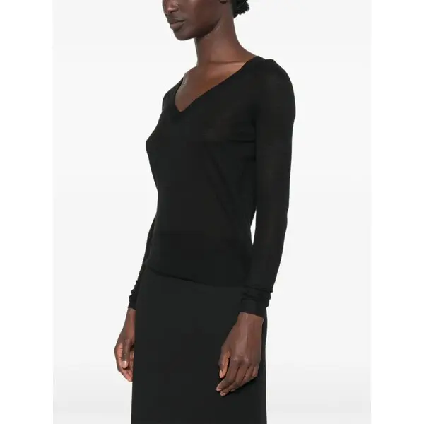 JOSEPH Cetus V-neck Top - Black