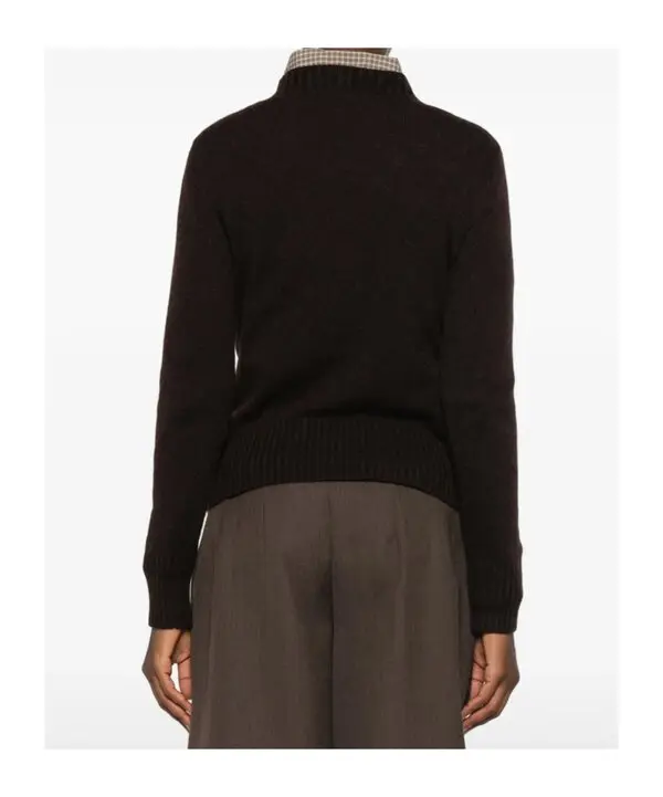 ARAGONA Ribbed-trim Sweater