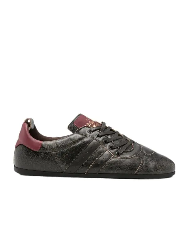 VIVIENNE WESTWOOD Distressed Lace-up Low-top Sneakers - Dark Black