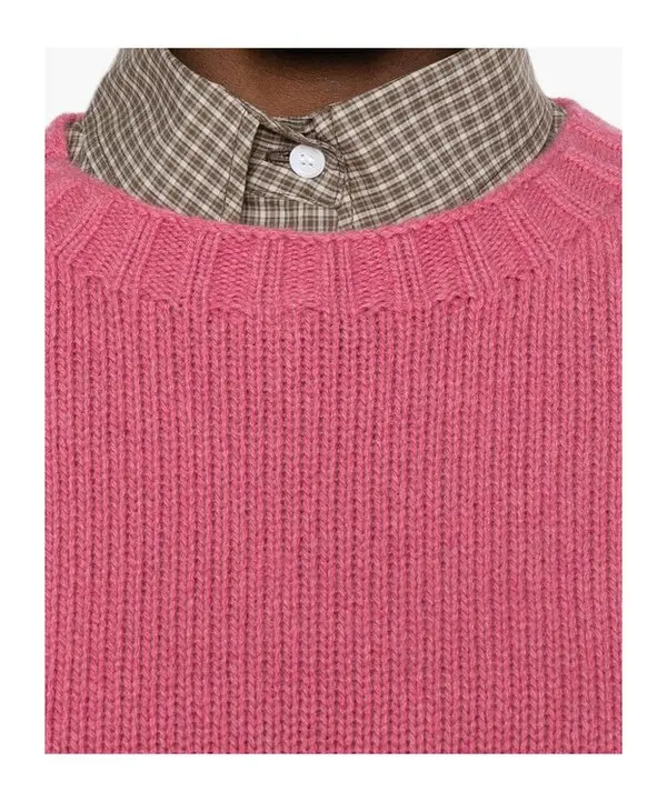 ARAGONA Ribbed-knit Crew-neck Sweater