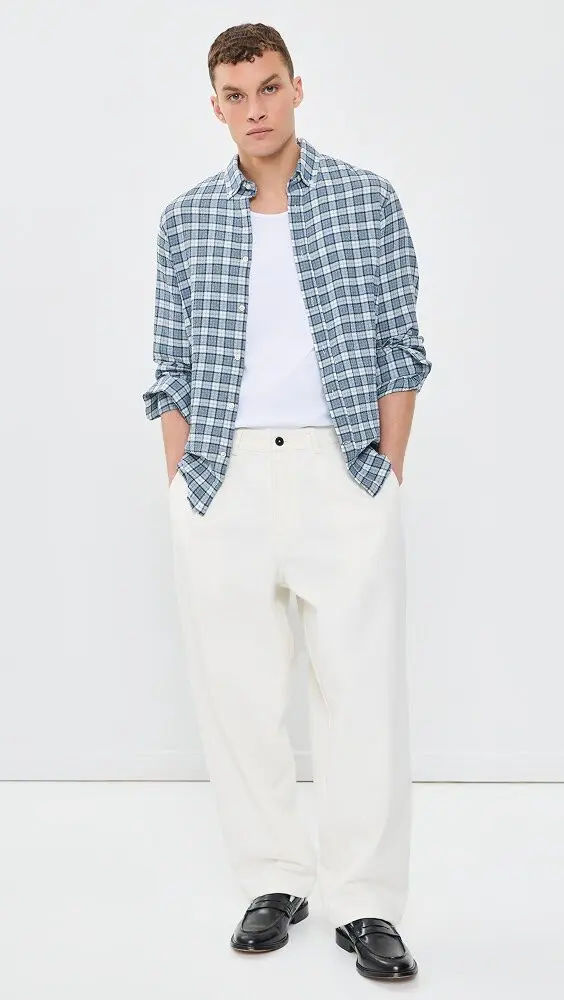 Officine Générale Arsene Waffled Button Down Shirt