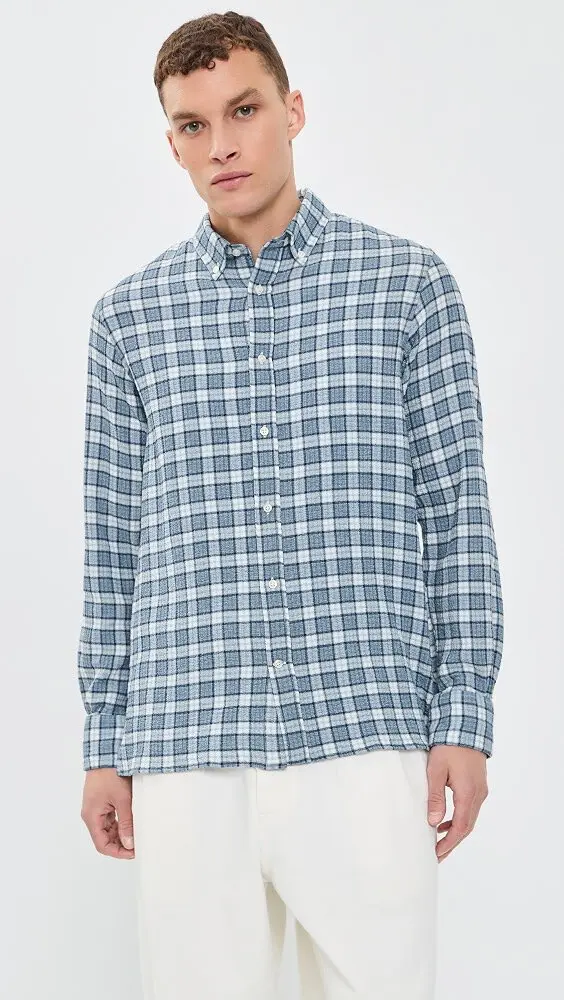 Officine Générale Arsene Waffled Button Down Shirt