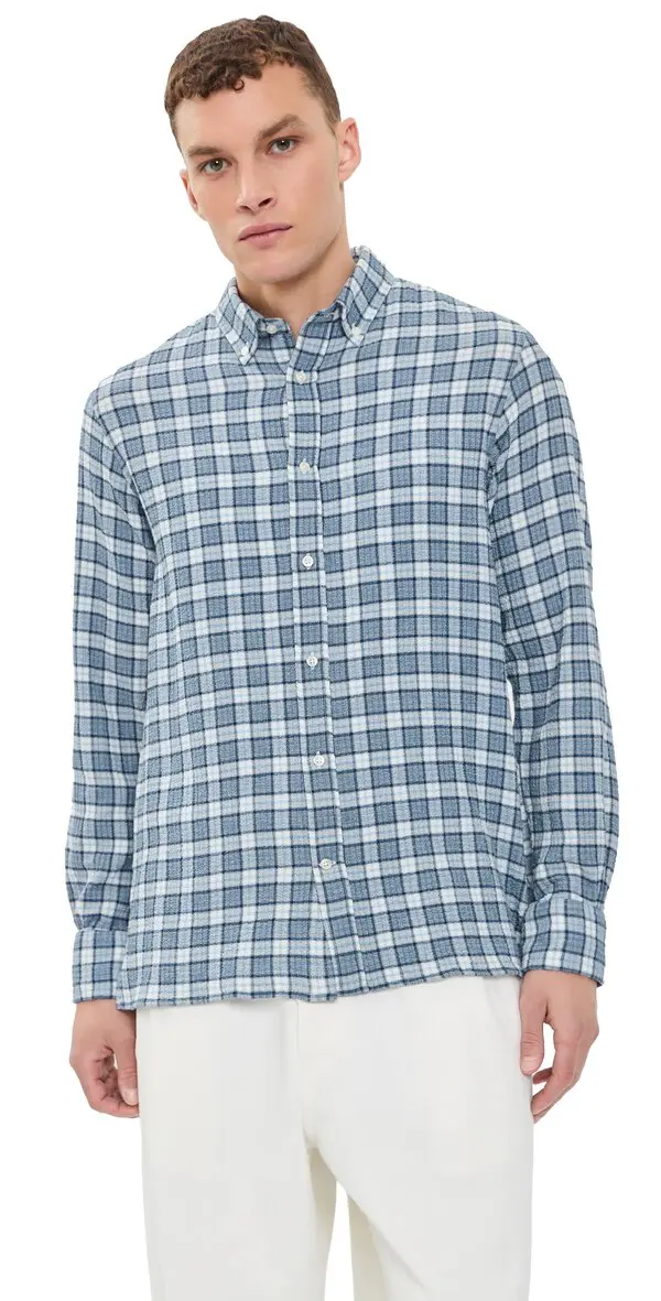 Officine Générale Arsene Waffled Button Down Shirt