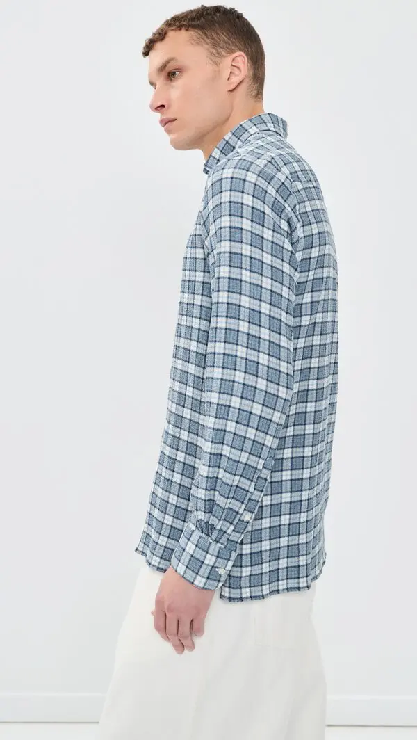 Officine Générale Arsene Waffled Button Down Shirt