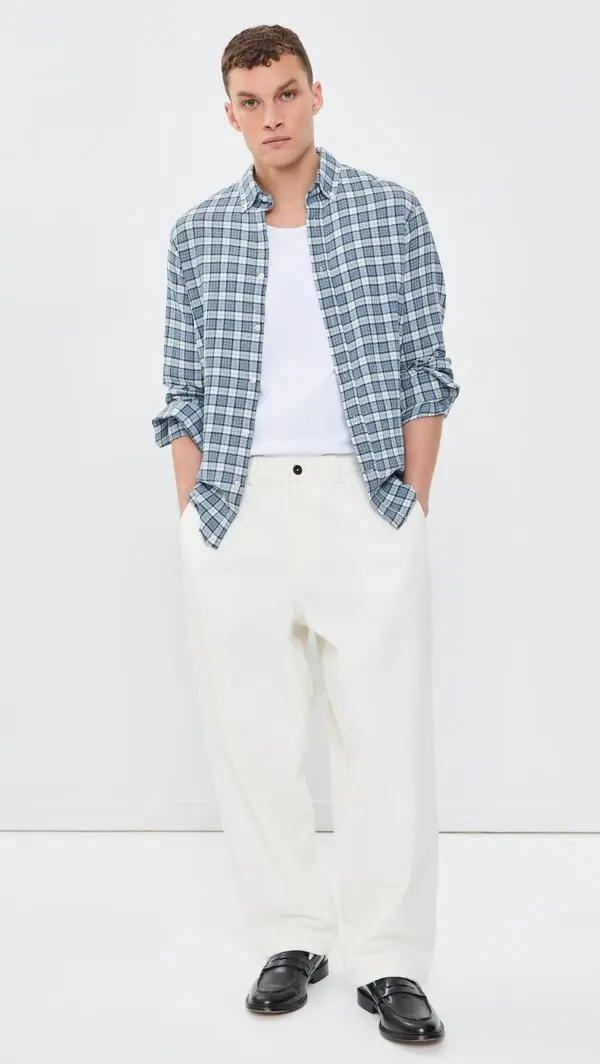 Officine Générale Arsene Waffled Button Down Shirt