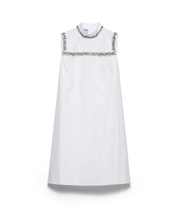 Prada Embroidered Old Reps Fabric Mini-dress