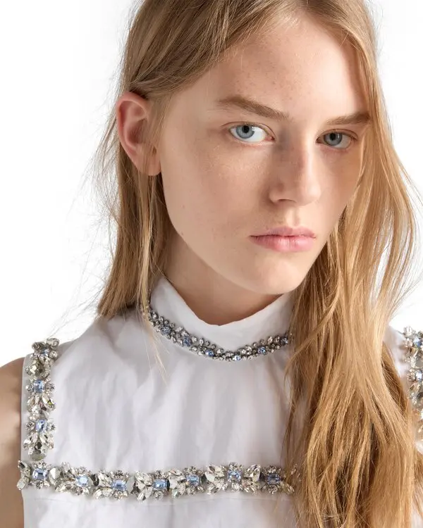 Prada Embroidered Old Reps Fabric Mini-dress