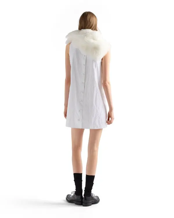 Prada Embroidered Old Reps Fabric Mini-dress