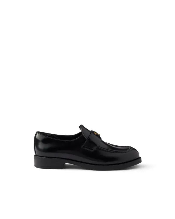 Prada Brushed Leather Loafers
