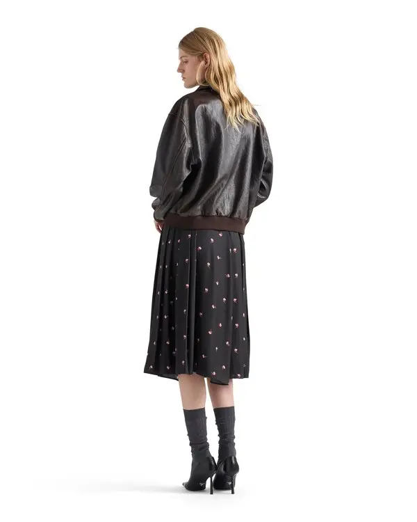 Prada Floral Print Washed Silk Dress