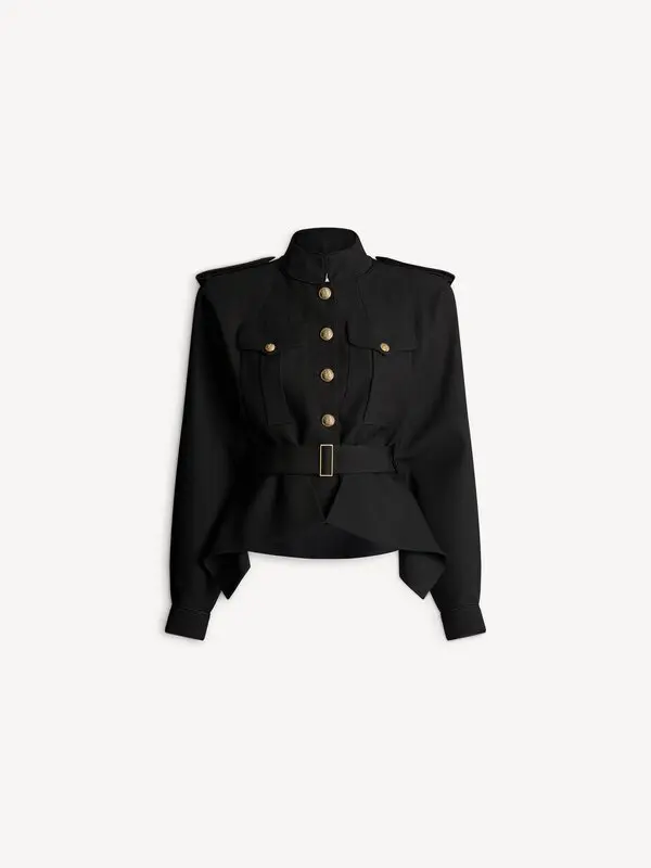 Balmain Wool Gabardine Signature Jacket