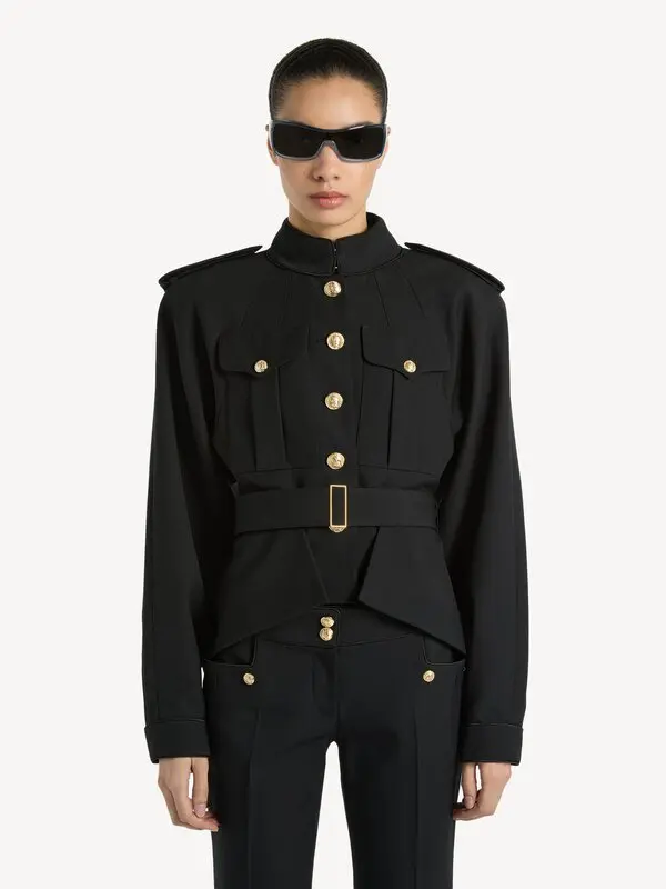 Balmain Wool Gabardine Signature Jacket