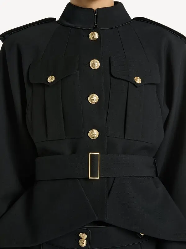 Balmain Wool Gabardine Signature Jacket
