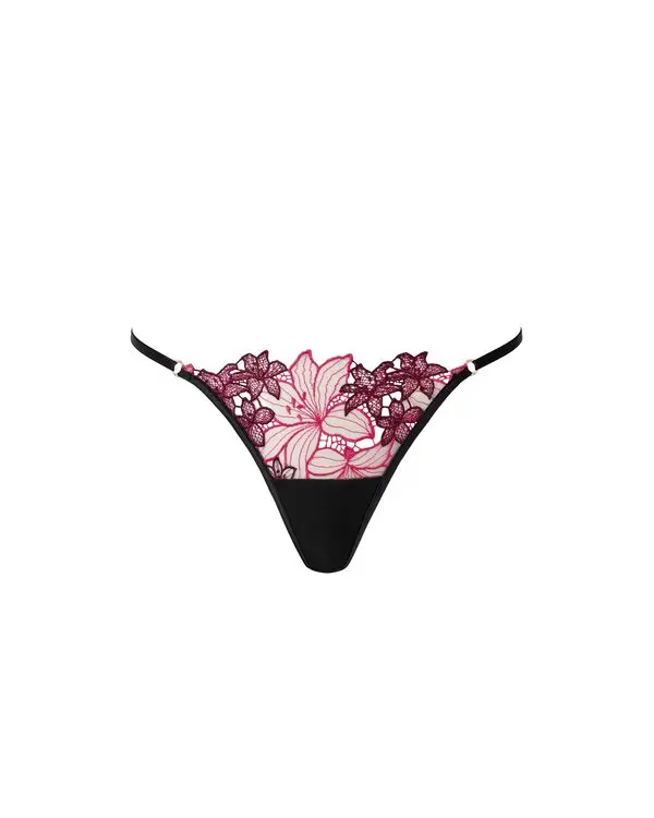 Bluebella Calantha Floral Thong Cherry Lacquer/virtual Pink - Black