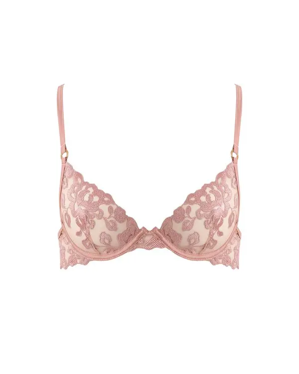 Bluebella Rosina Sheer Embroidered Bra Dusty Rose