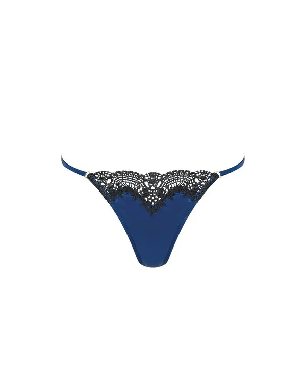 Bluebella Ida Luxury Satin Thong Navy Peony