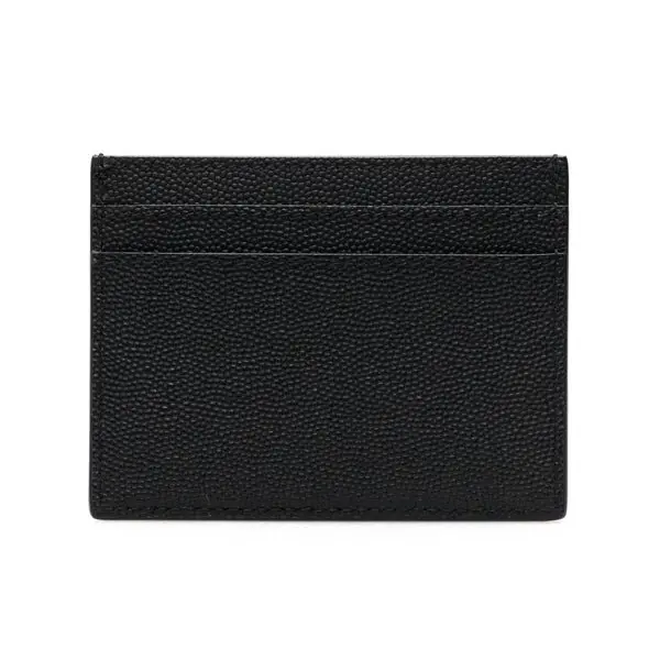 Saint Laurent Grain De Poudre Leather Cardholder