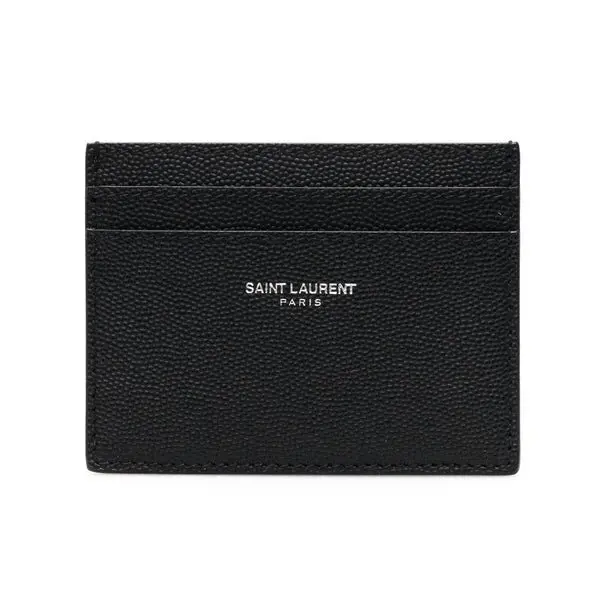 Saint Laurent Grain De Poudre Leather Cardholder