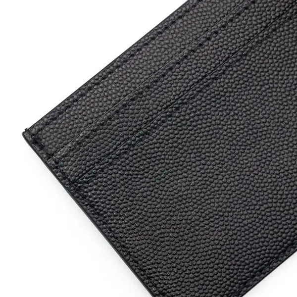 Saint Laurent Grain De Poudre Leather Cardholder