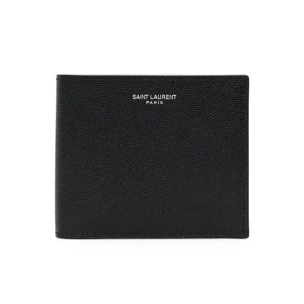 Saint Laurent Grain De Poudre Leather Bi-fold Wallet - Black