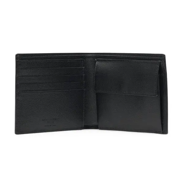 Saint Laurent Grain De Poudre Leather Bi-fold Wallet