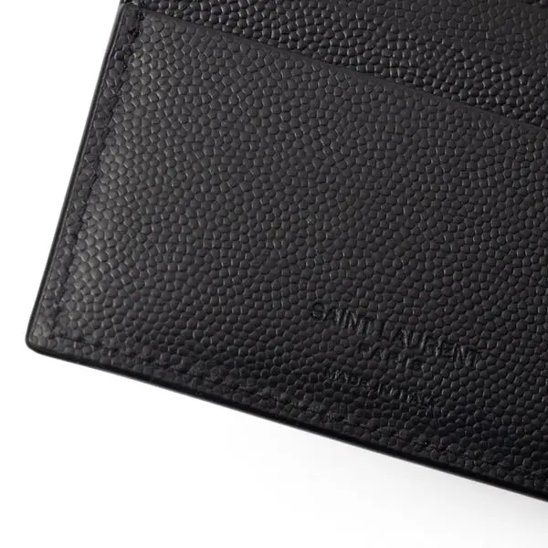 Saint Laurent Grain De Poudre Leather Bi-fold Wallet