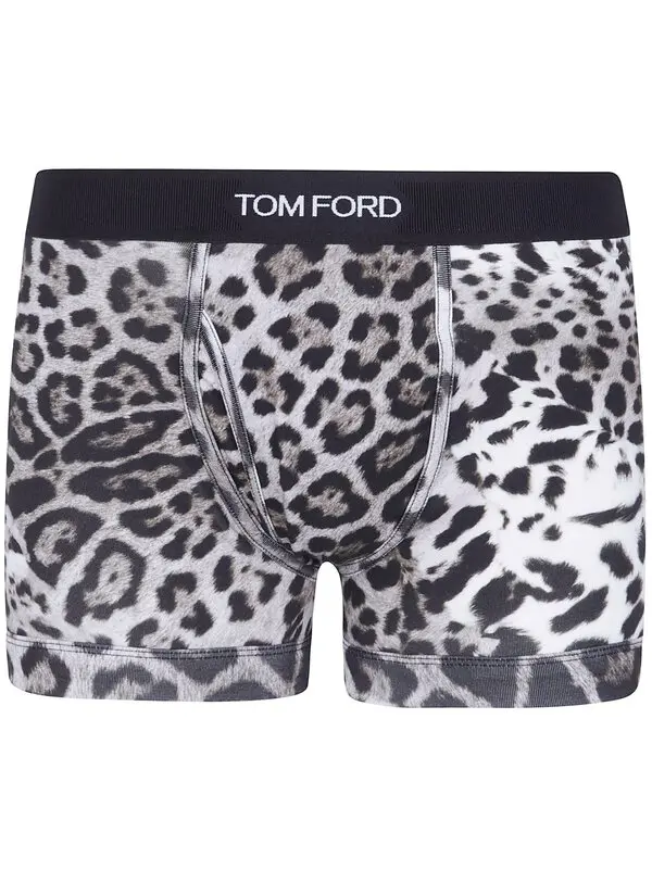 TOM FORD UNDERWEAR Boxer Brief Snow Leopard Printed Cotton