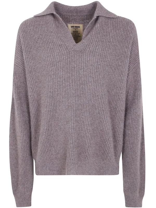 UMA WANG Long Sleeve Racoon Wool Sweater