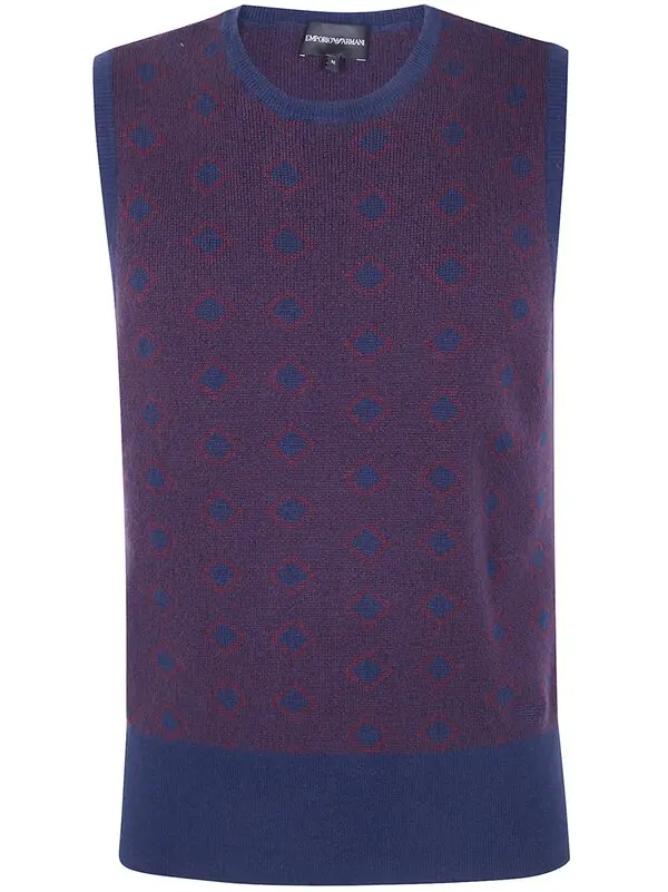 Emporio Armani Sweater Vest V Neck "rumble Total Eclipse