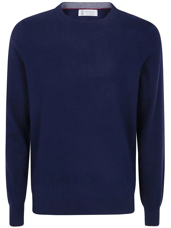 Brunello Cucinelli Cashmere Crew Neck Sweater - Blue