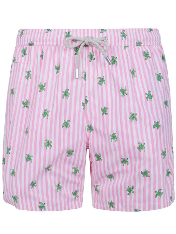 MC2 SAINT BARTH Swim Shorts Light Stretch "turtle W Stripes - Multi