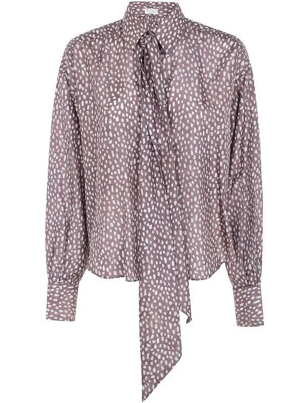 Brunello Cucinelli Shirt Ribbon Flowers Pattern