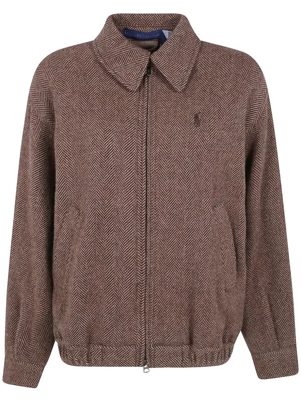 Polo Ralph Lauren Windbreaker With Herringbone Fabric "woven Bomber Co