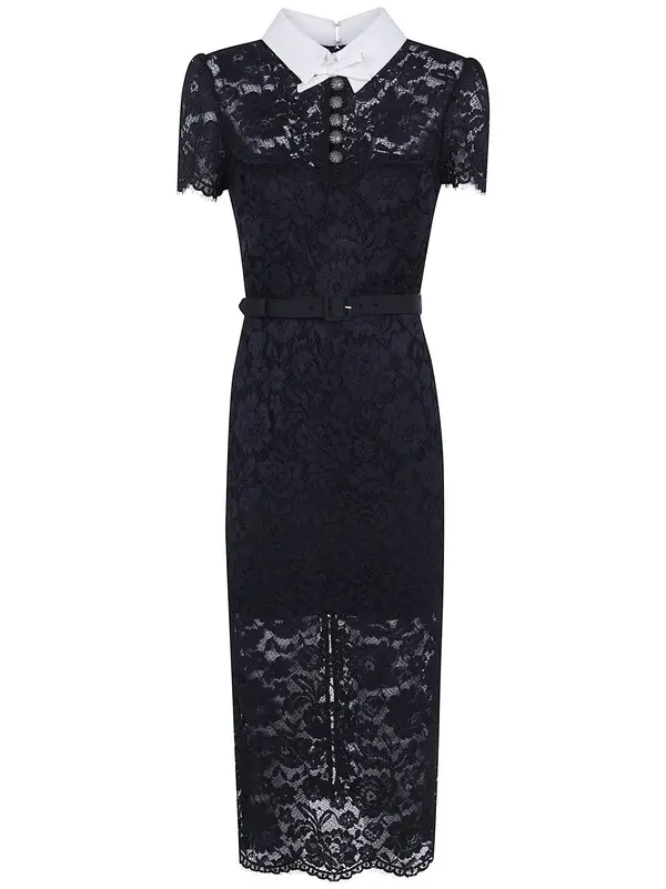 SELF-PORTRAIT Dress Contrast Collar " Lace
