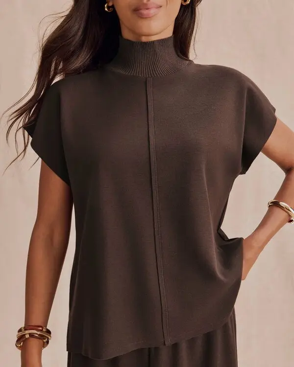 Splendid Winslow Mock Neck Pullover - Java