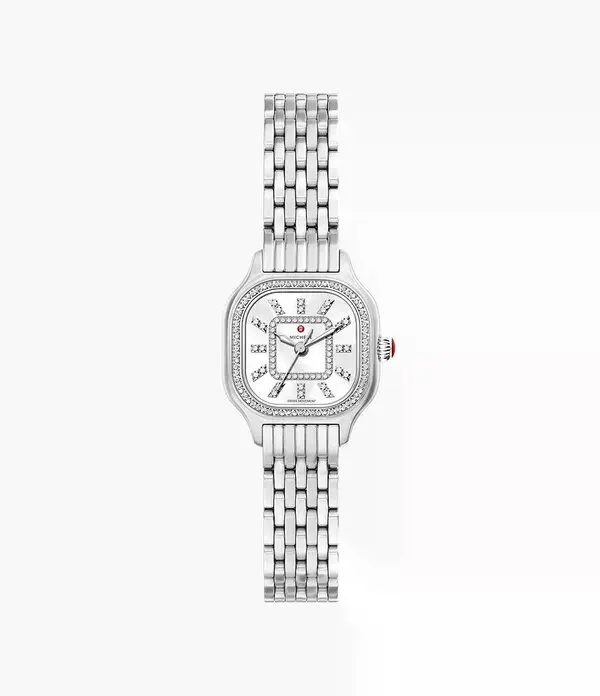 Michele Meggie Mini Diamond Stainless Steel Watch - Silver